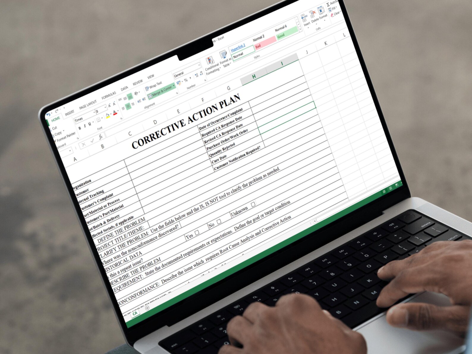 Corrective Action Form Template, PDF and Excel Format, Fully Editable ...