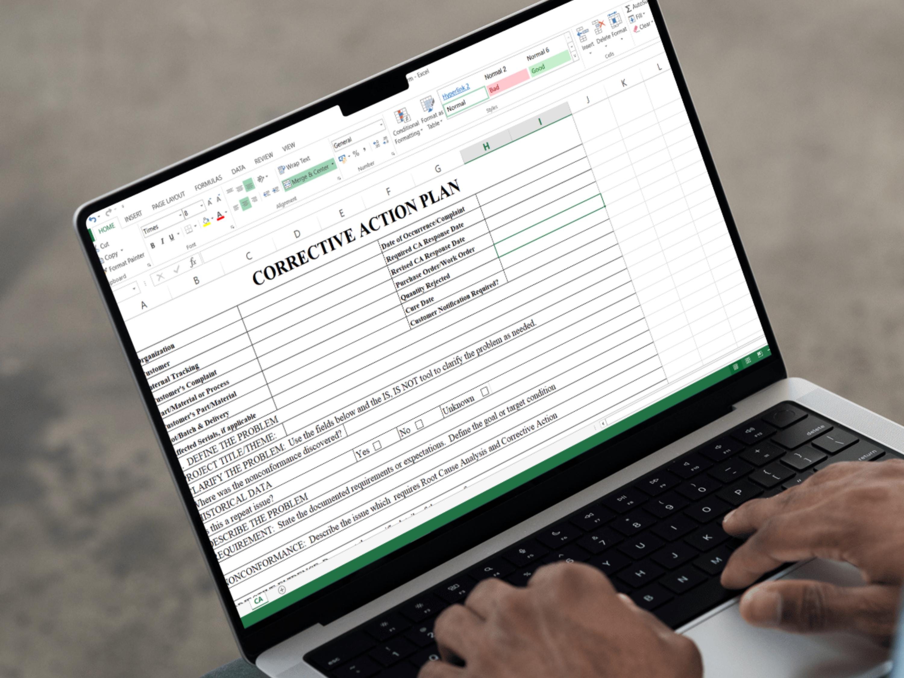 Corrective Action Form Template, PDF and Excel Format, Fully Editable ...