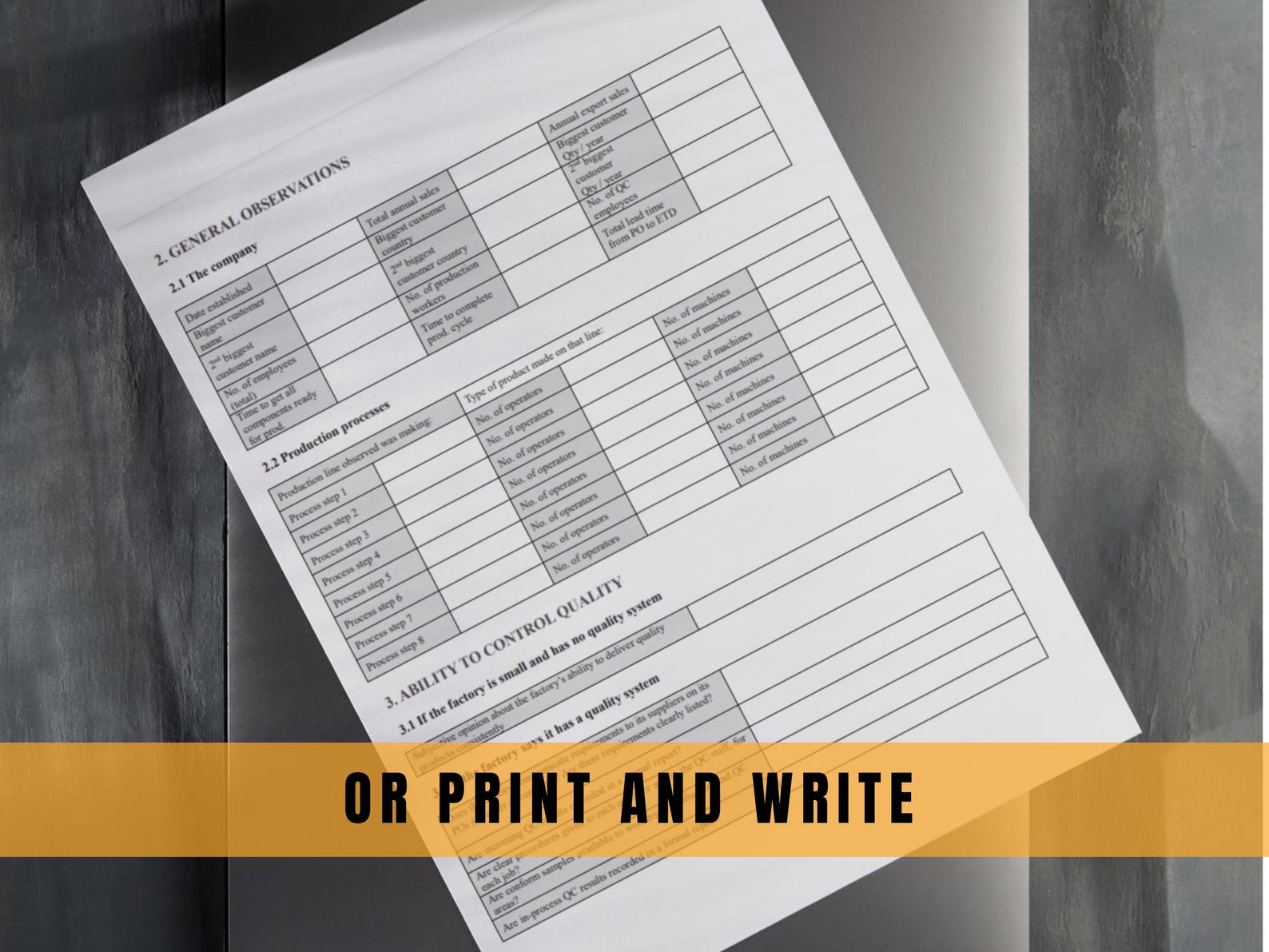 Factory Audit Report Template, Word and PDF Format, Fully Editable and ...