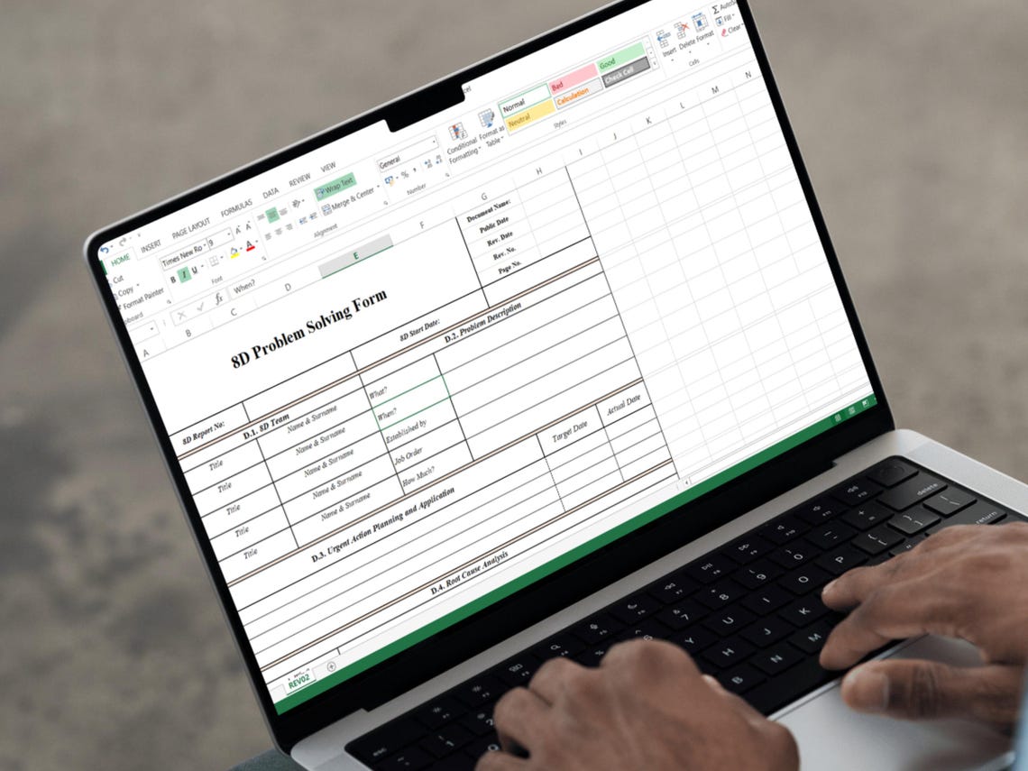 8D Problem Solving Report, Checklist, Root Cause Analysis Template ...