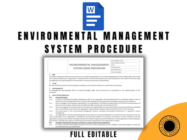 Environmental Management System (EMS) Procedure, ISO 14001 & 9001 ...