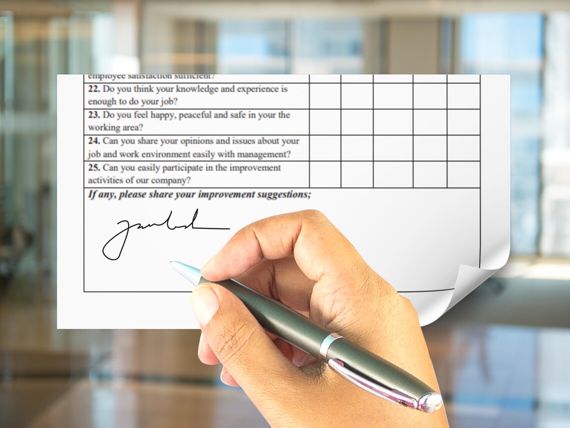 Employee Satisfaction Survey Template – ISO 9001 HR Feedback Form ...