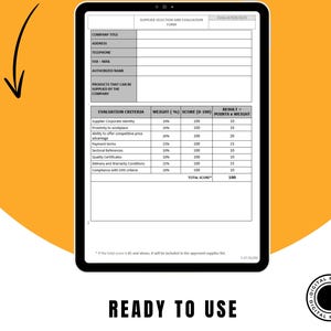 Supplier Selection & Evaluation Form | ISO 9001 Vendor Assessment ...