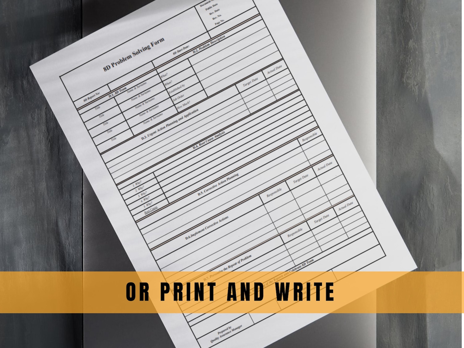 8D Problem Solving Report, Checklist, Root Cause Analysis Template ...