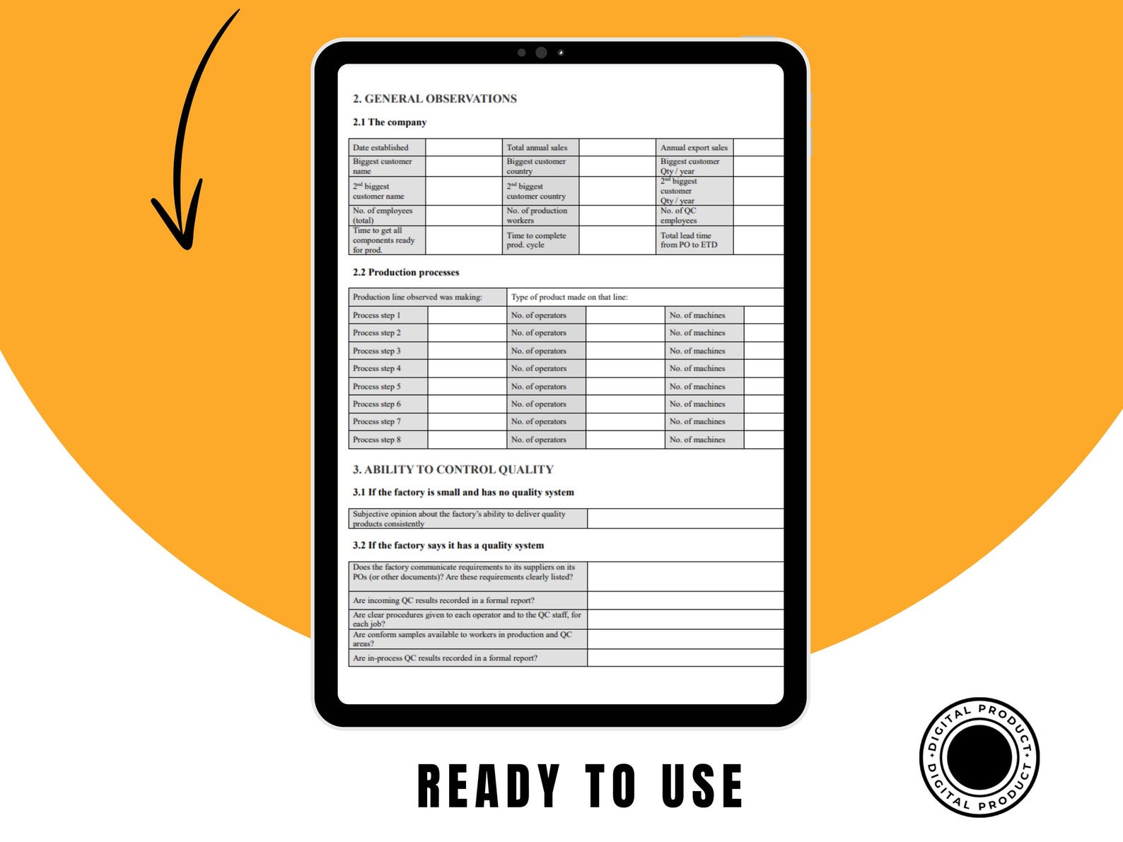 Factory Audit Report Template, Word and PDF Format, Fully Editable and ...