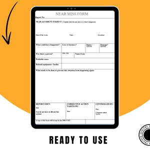 Near Miss Reporting Form Template – ISO 45001 & 14001 Safety Document ...