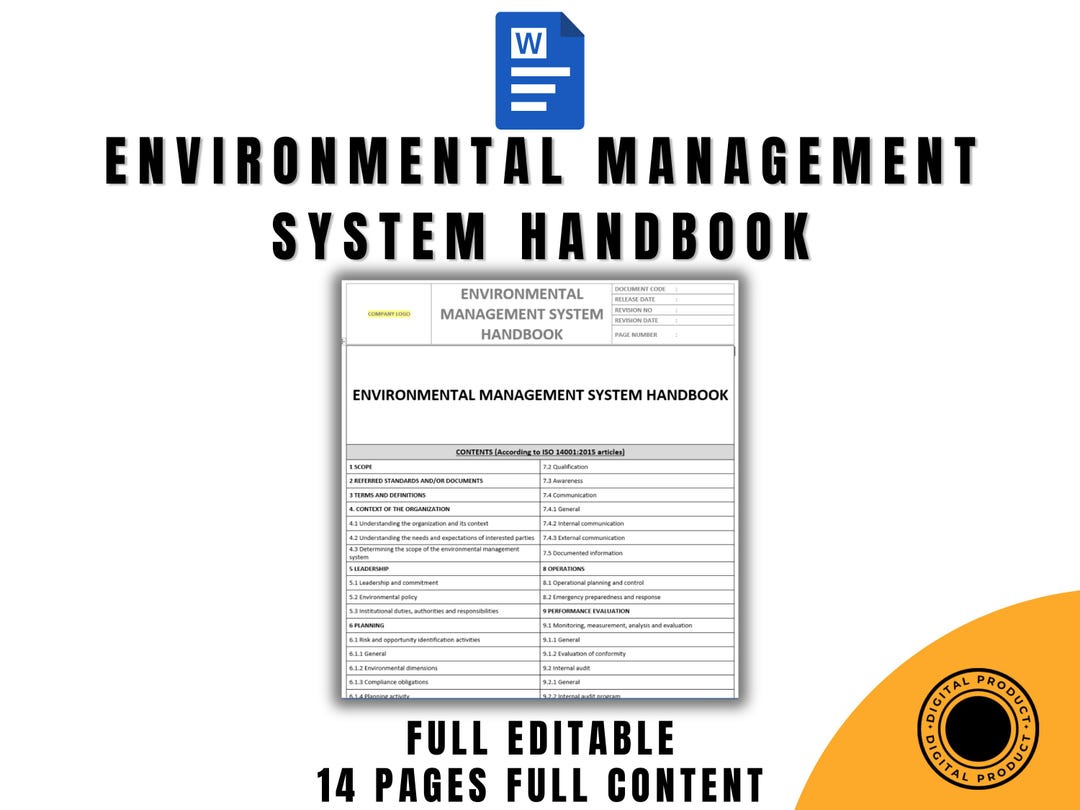 Environmental Management System Handbook, ISO 14001 and ISO 9001 ...