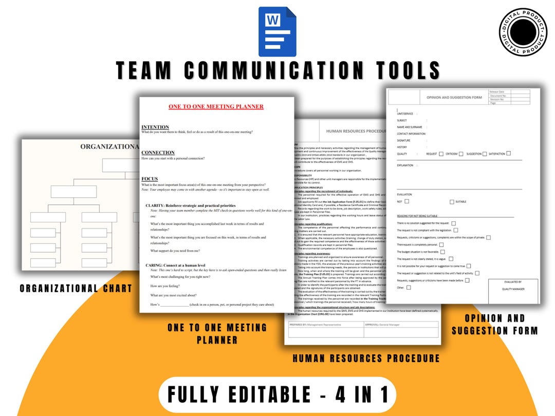 HR Communication Toolkit – Org Chart, Feedback Form, HR Procedure ...