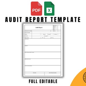 Internal-external Audit Report Template, ISO 9001 Compliant ...