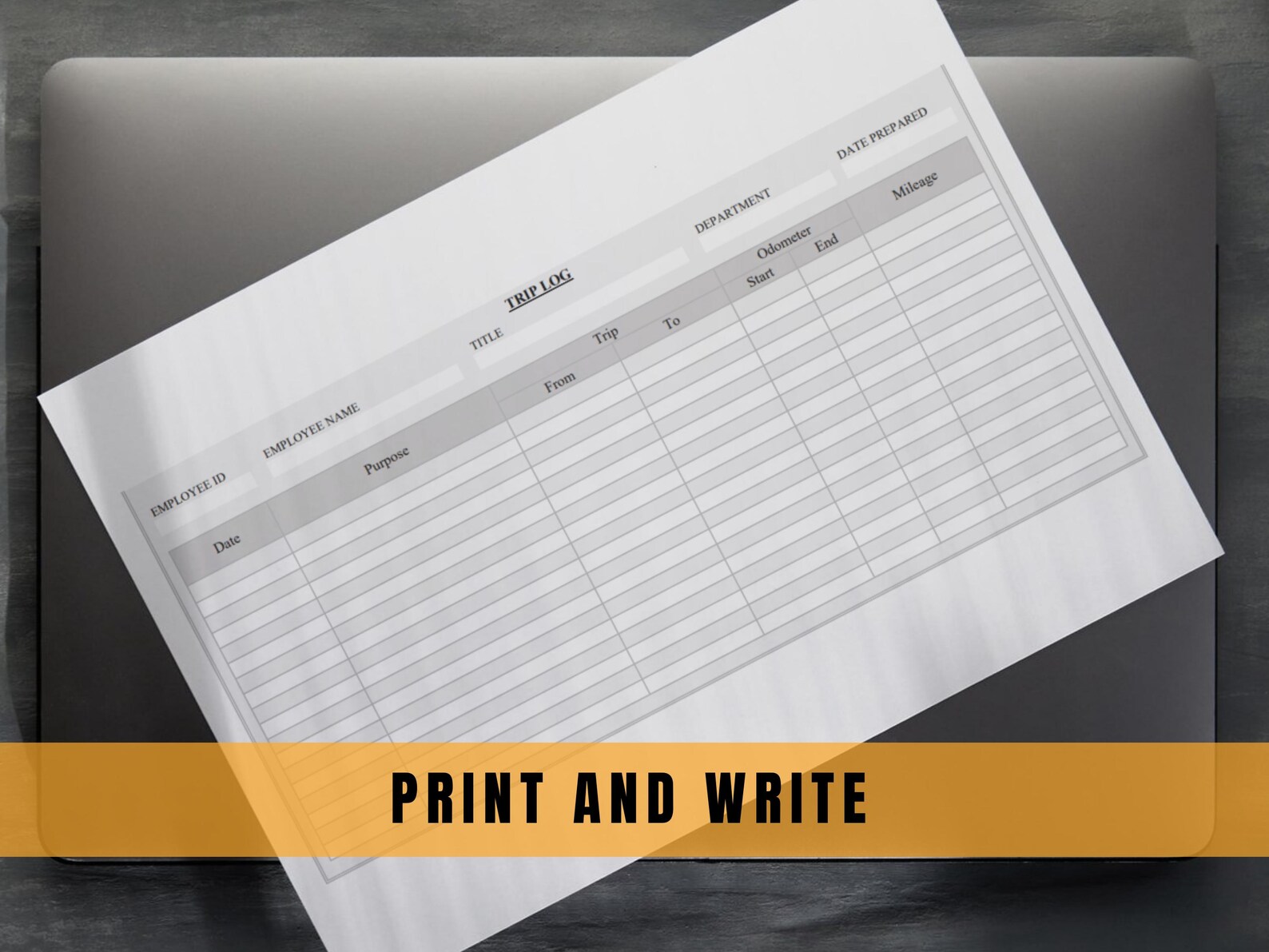 Trip Log Template PDF & Excel, Fully Editable Travel Log Sheet ...