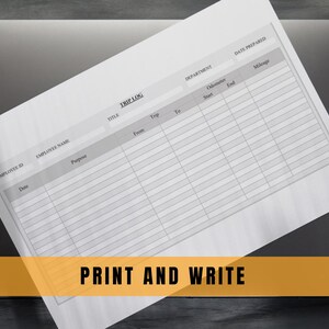 Trip Log Template PDF & Excel, Fully Editable Travel Log Sheet ...