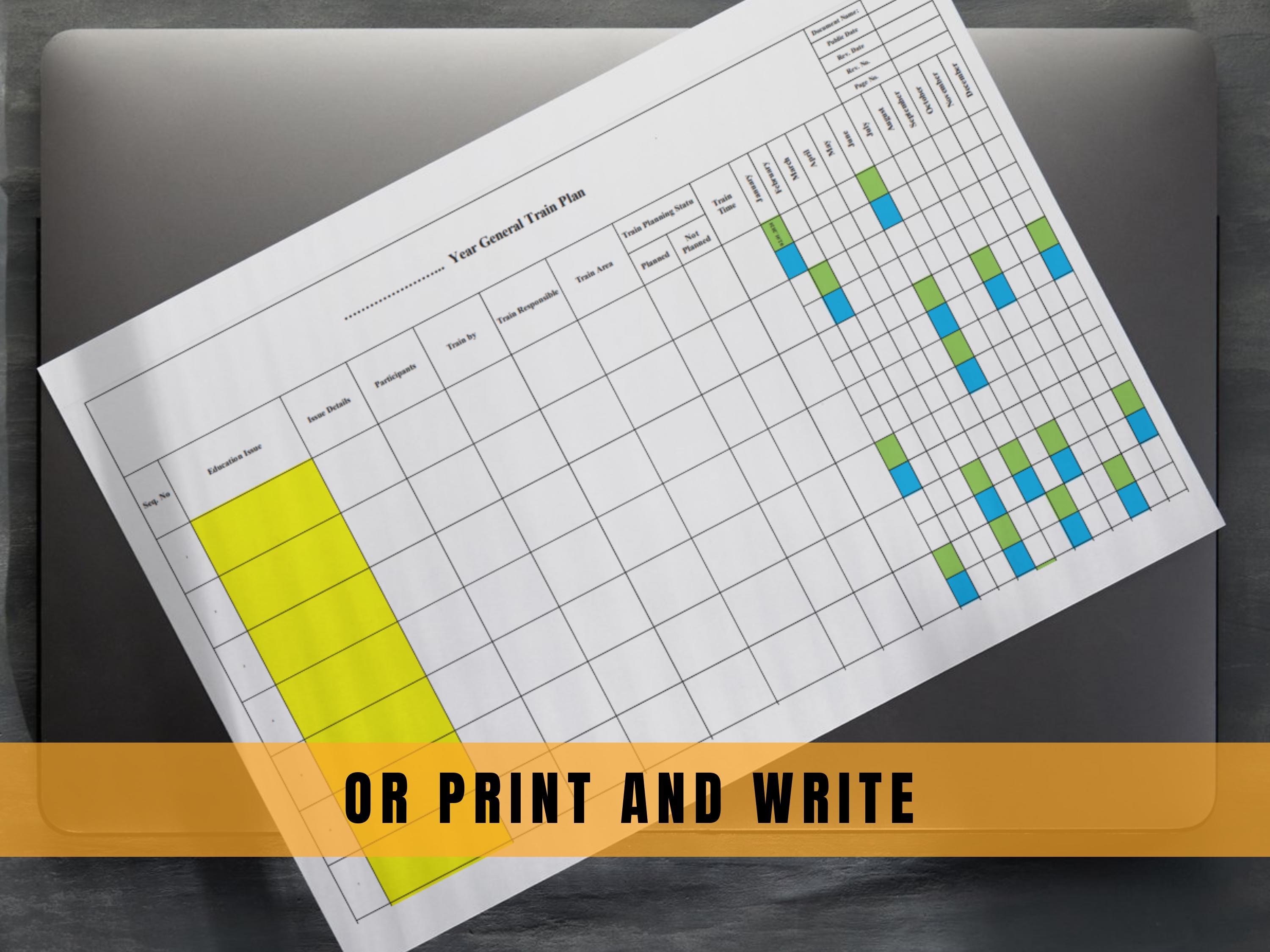 Annual Training Plan Template, Customizable Yearly Training Schedule ...