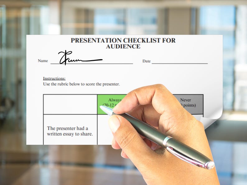 Presentation Checklist Template, PDF Format, Printable and Easy-to-use ...