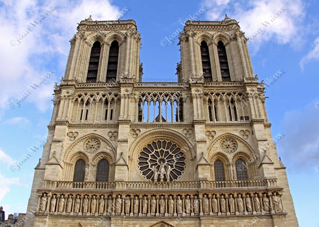 Notre Dame Cathedral, Paris, France Front Architecture Fine Art ...