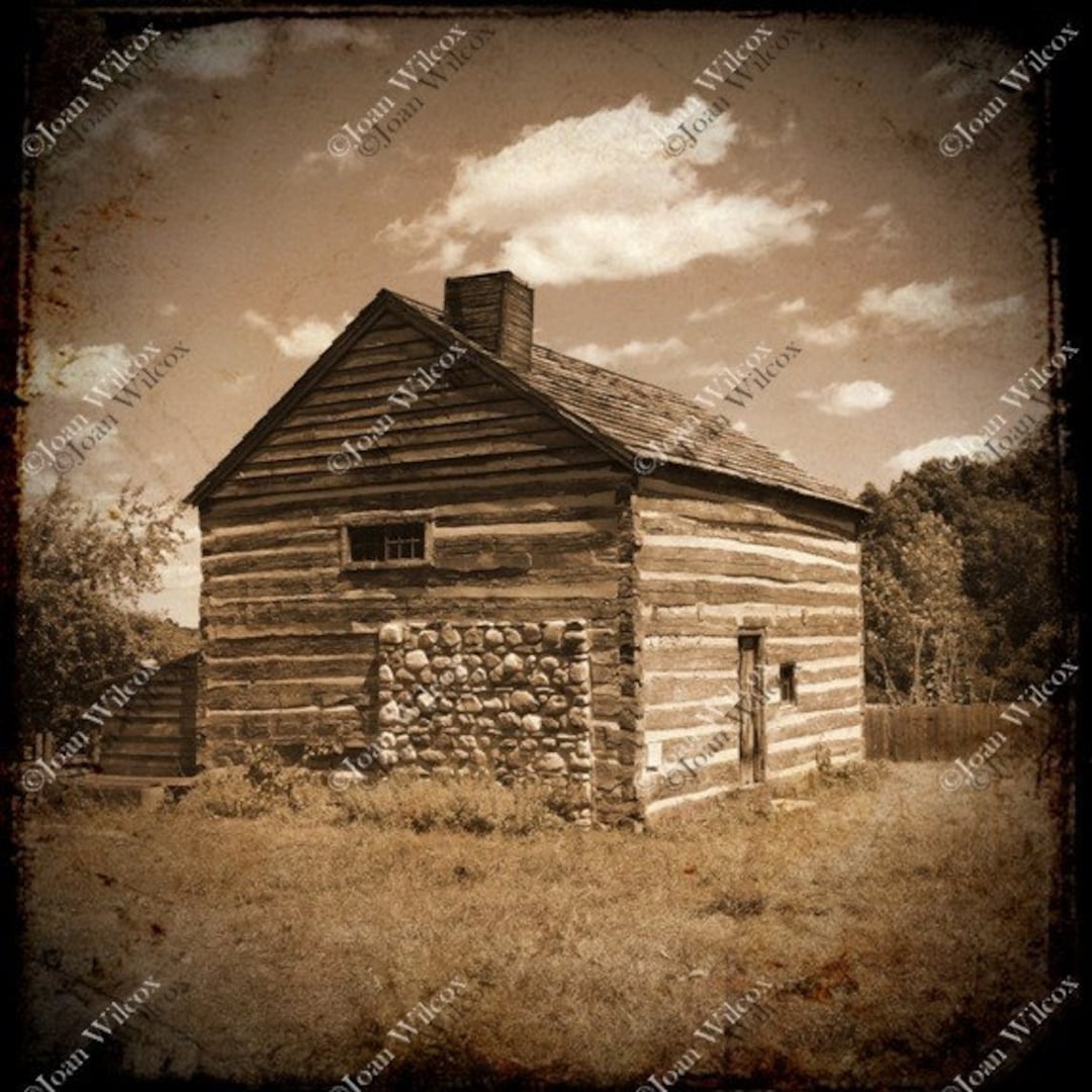 TTV Photo Colonial Log Cabin & Stone Barn 19th Century Historic Genesee ...