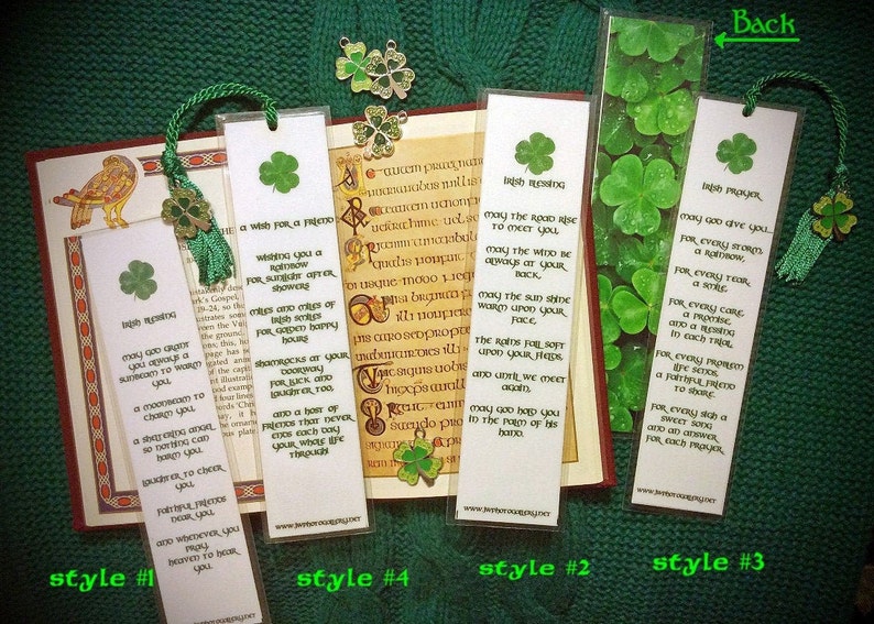 Handmade Irish Blessing Prayer Spring Laminated Photo Bookmark W ...