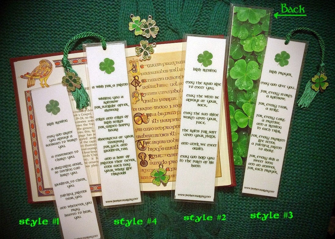 Handmade Irish Blessing Prayer Spring Laminated Photo Bookmark W ...
