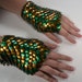 Armor Gauntlets in Knitted Dragonhide Scalemail Green and Bronze - Etsy