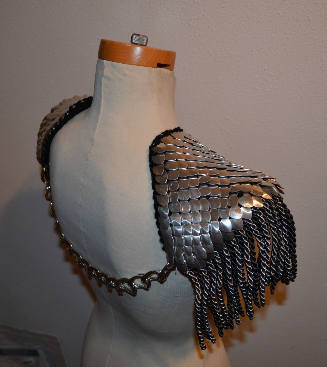 Silver Epaulets With Bullion Fringe and Chains Modern Major - Etsy