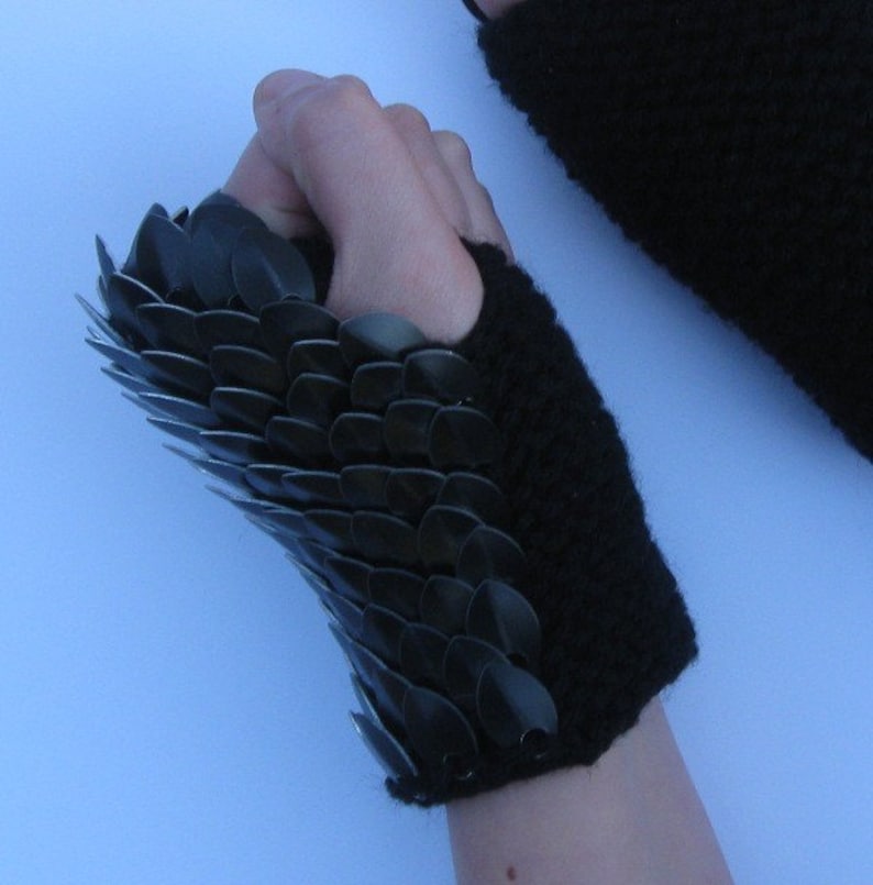 Scale Mail Gauntlets in Knitted Dragonhide Armor Choose Your - Etsy