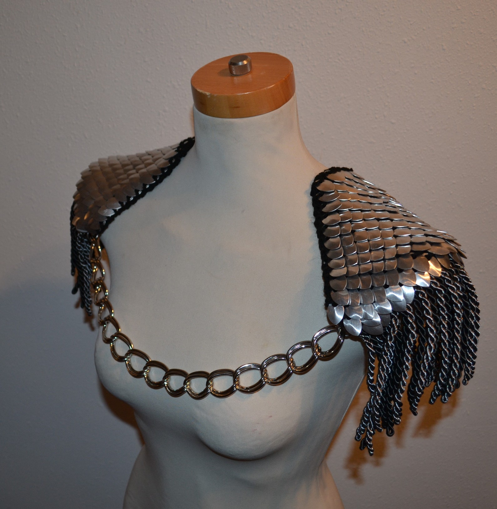 Silver Epaulets With Bullion Fringe and Chains Modern Major - Etsy