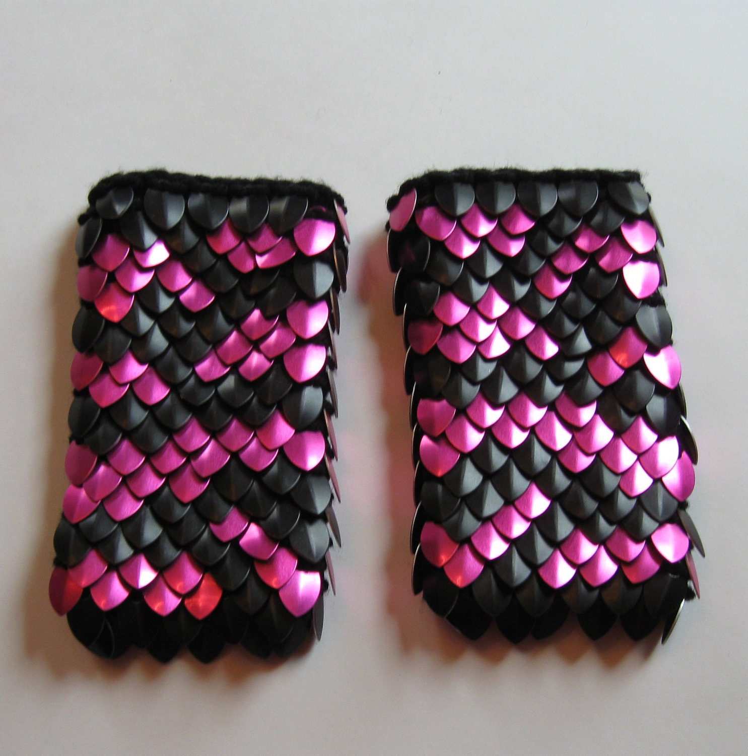 Tiger Scale Maille Dragonhide Gauntlets Knitted Armor in Pink and Black ...