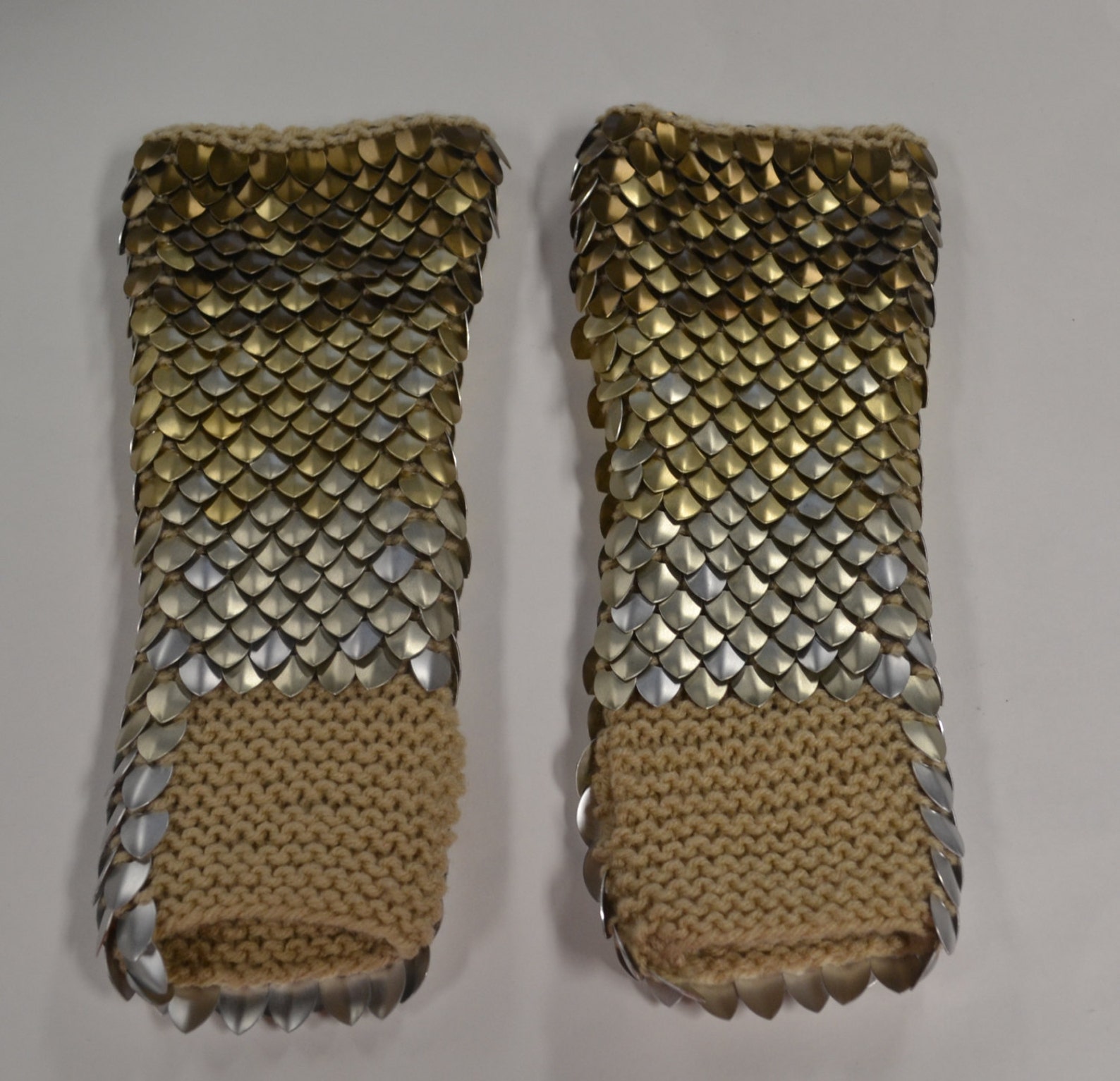 Scale Maille Armor Dragonhide Knitted Gauntlets Ombre Custom - Etsy