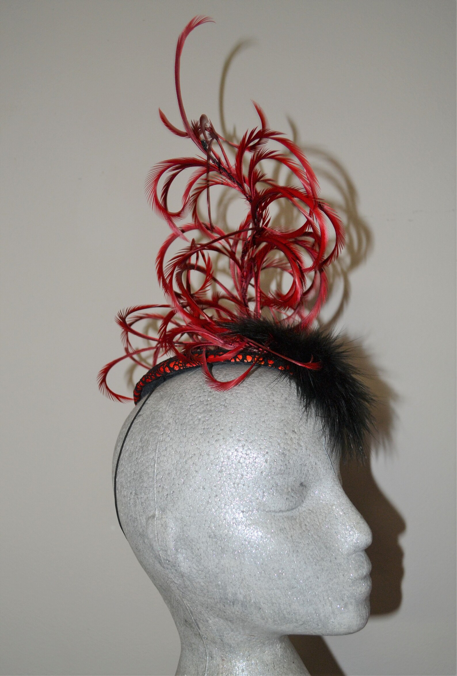 Flames and Feathers Fascinator Cocktail Hat - Etsy