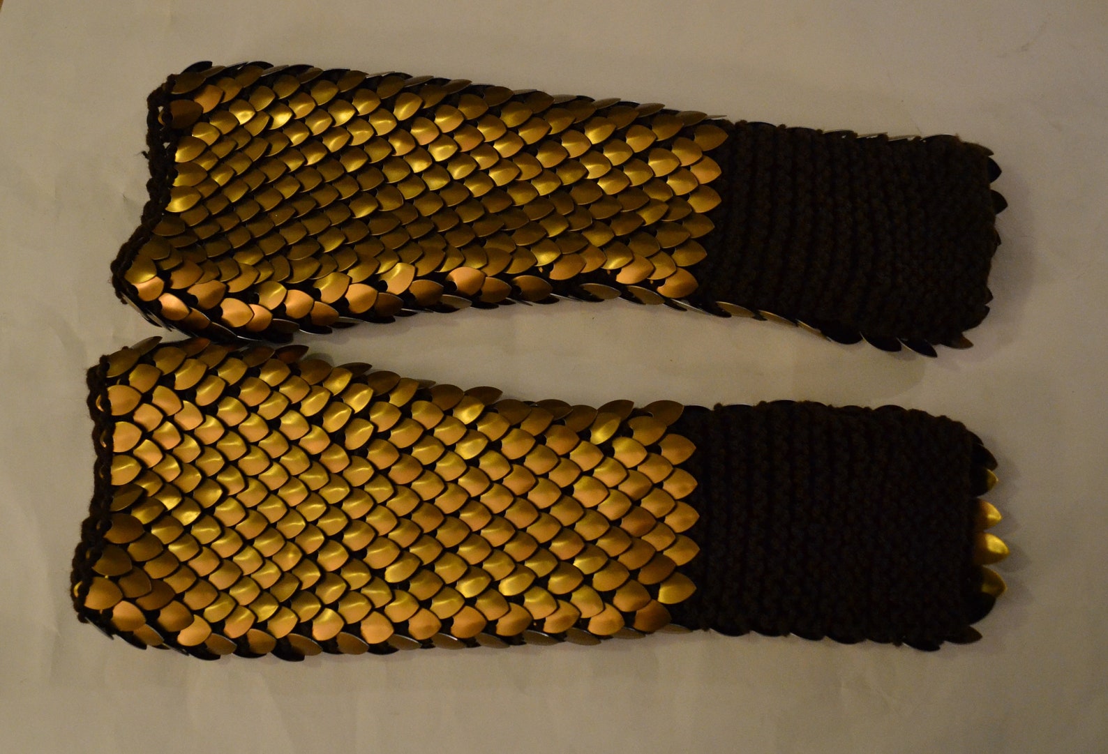 Scale Maille Armor Dragonhide Knitted Gauntlets Bronze - Etsy