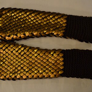 Scale Maille Armor Dragonhide Knitted Gauntlets Bronze - Etsy