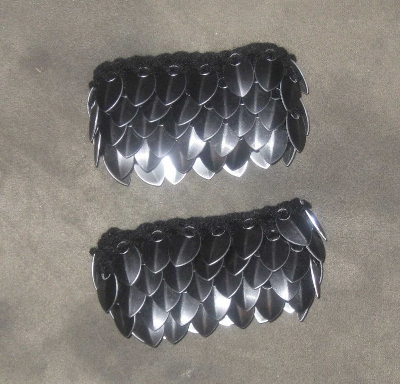 Goth Armor Cuffs in Knitted Dragonhide Scalemail Size Large - Etsy