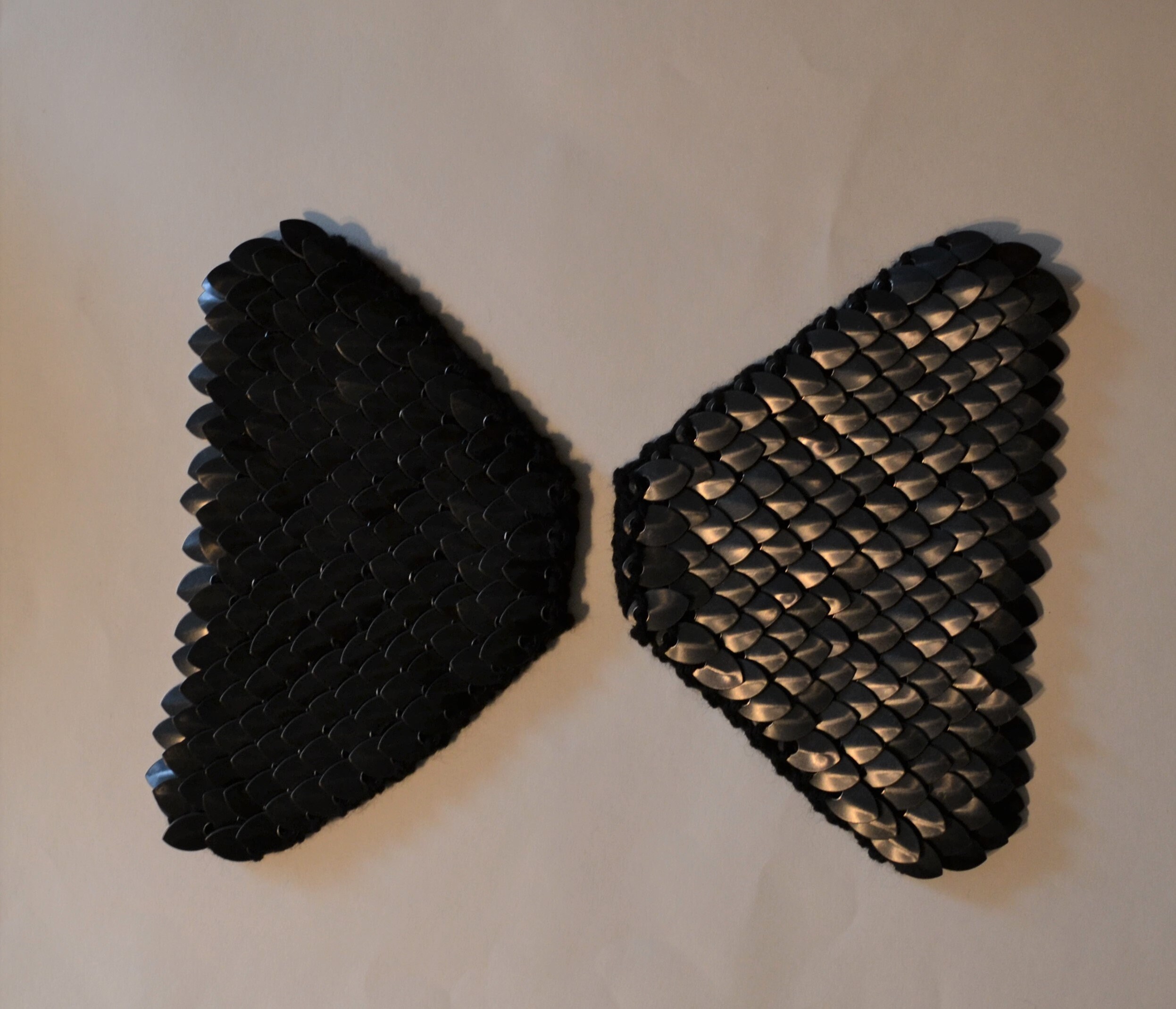 Black Epaulets for Cosplay Costume Pauldrons in Knitted Dragonhide - Etsy