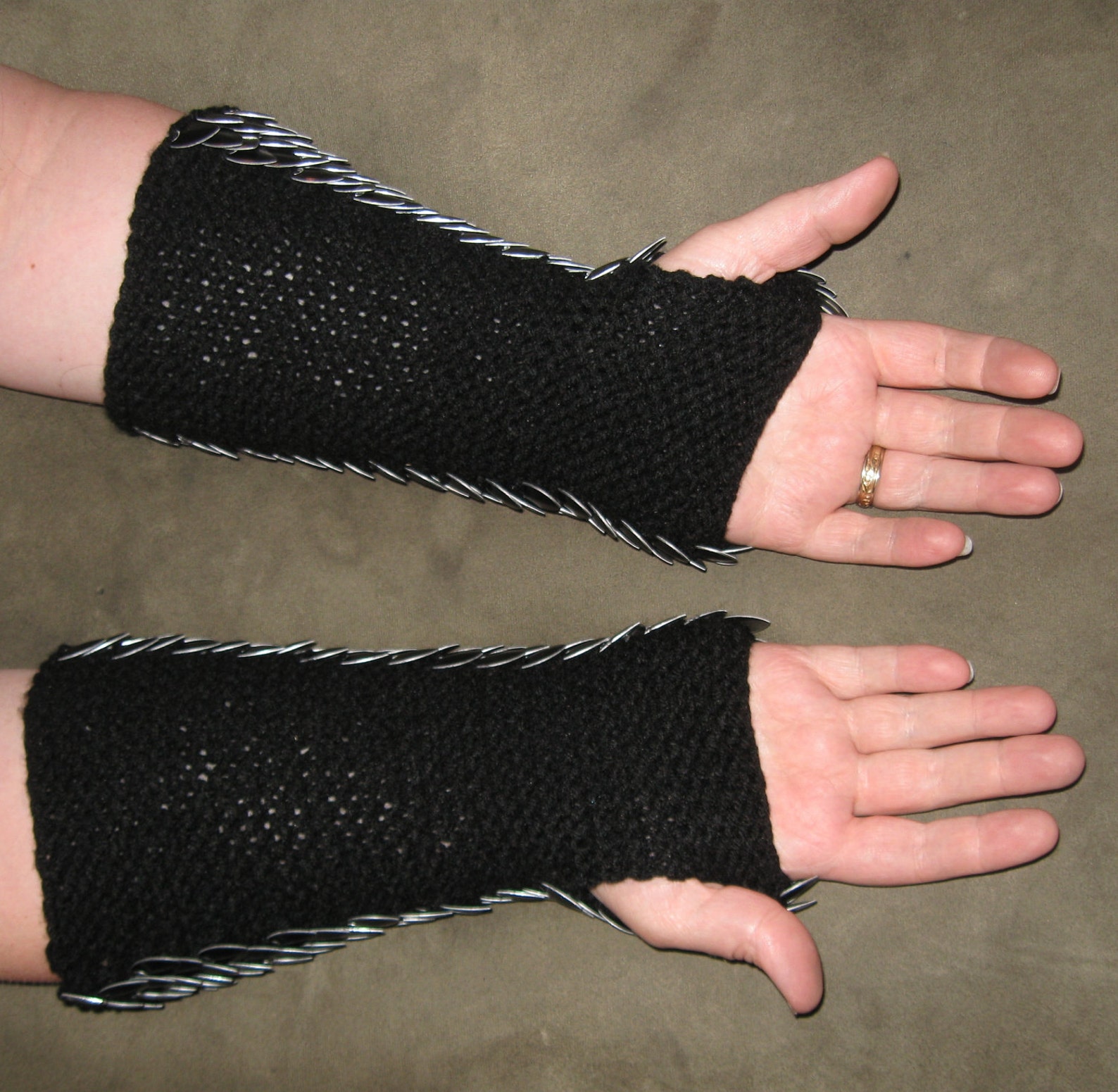 Scalemail Armor Dragonhide Knitted Gauntlets Made to Order - Etsy