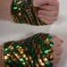 Armor Gauntlets in Knitted Dragonhide Scalemail Green and Bronze - Etsy