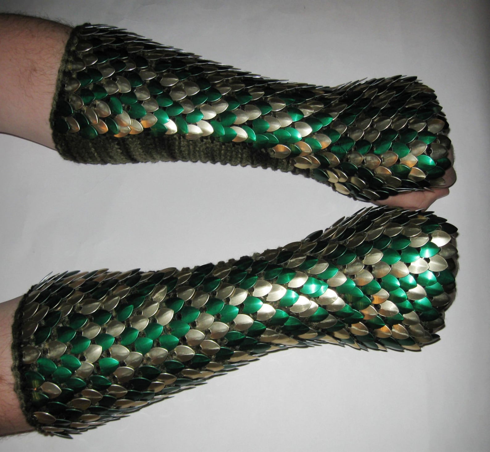 Scale Maille Armor Dragonhide Knitted Gauntlets Forest Elf - Etsy
