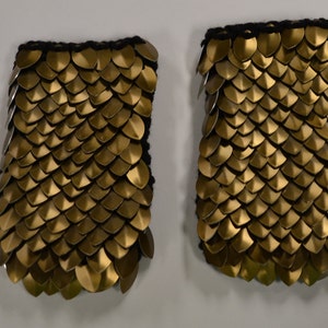 Scalemail Gauntlets Knitted Dragonhide Armor Bronze Warrior Choose Your ...