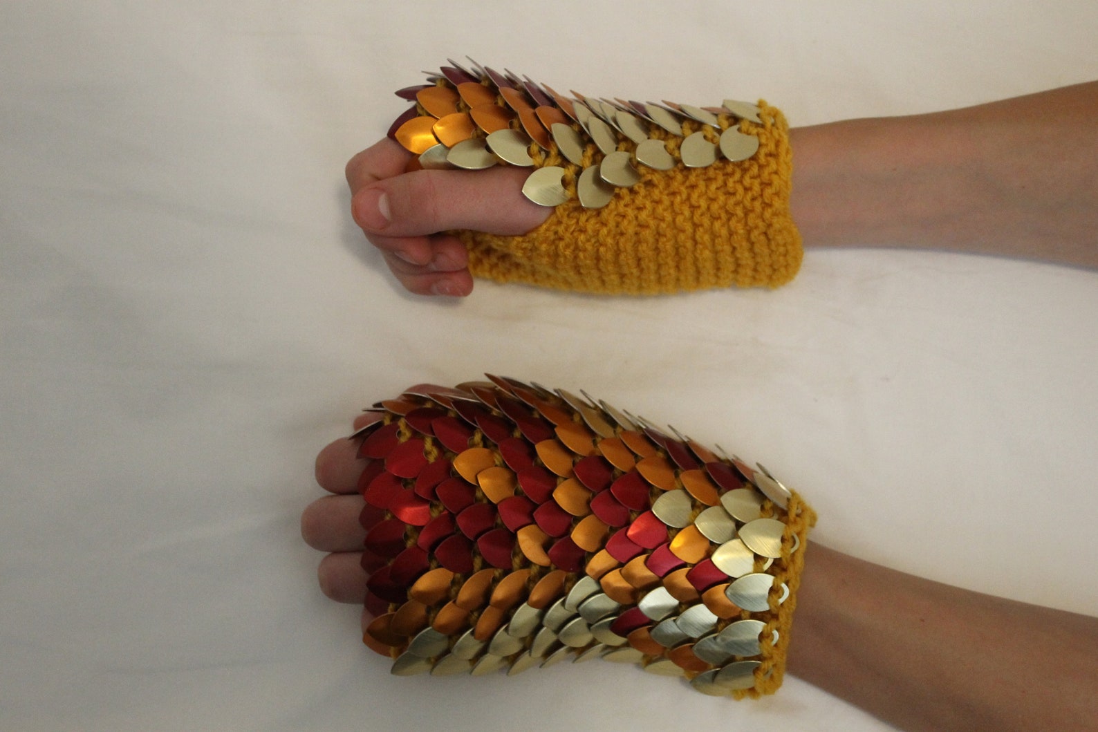 Dragonhide Armor Gauntlets Phoenix Knitted Scale Maille by - Etsy