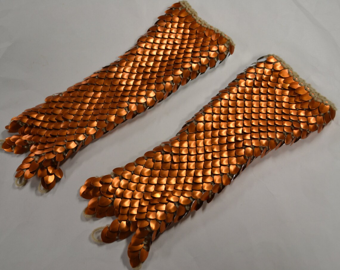 Dragonhide Scale Armor Gauntlets With Half Fingers Custom Made - Etsy