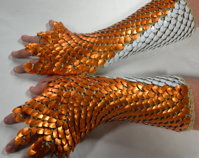 Dragonhide Scale Armor Gauntlets With Half Fingers Custom Made to Order ...