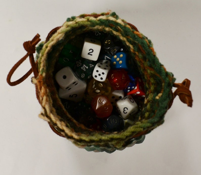 Dice Pouch Scalemail Dice Bag of Holding Bronze Forest Knitted ...