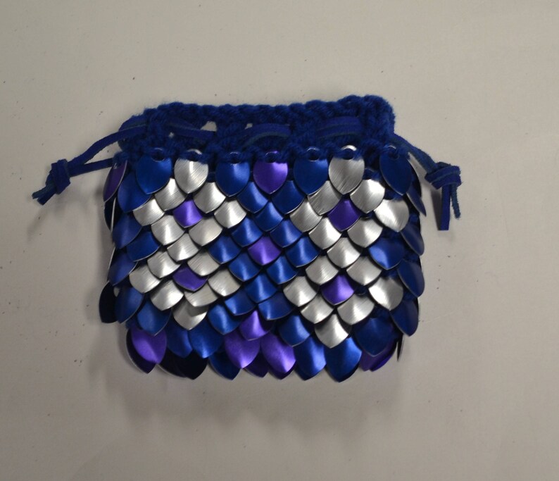 Dice Bag of Knitted Dragonhide Scale Armor Blue Reptile - Etsy