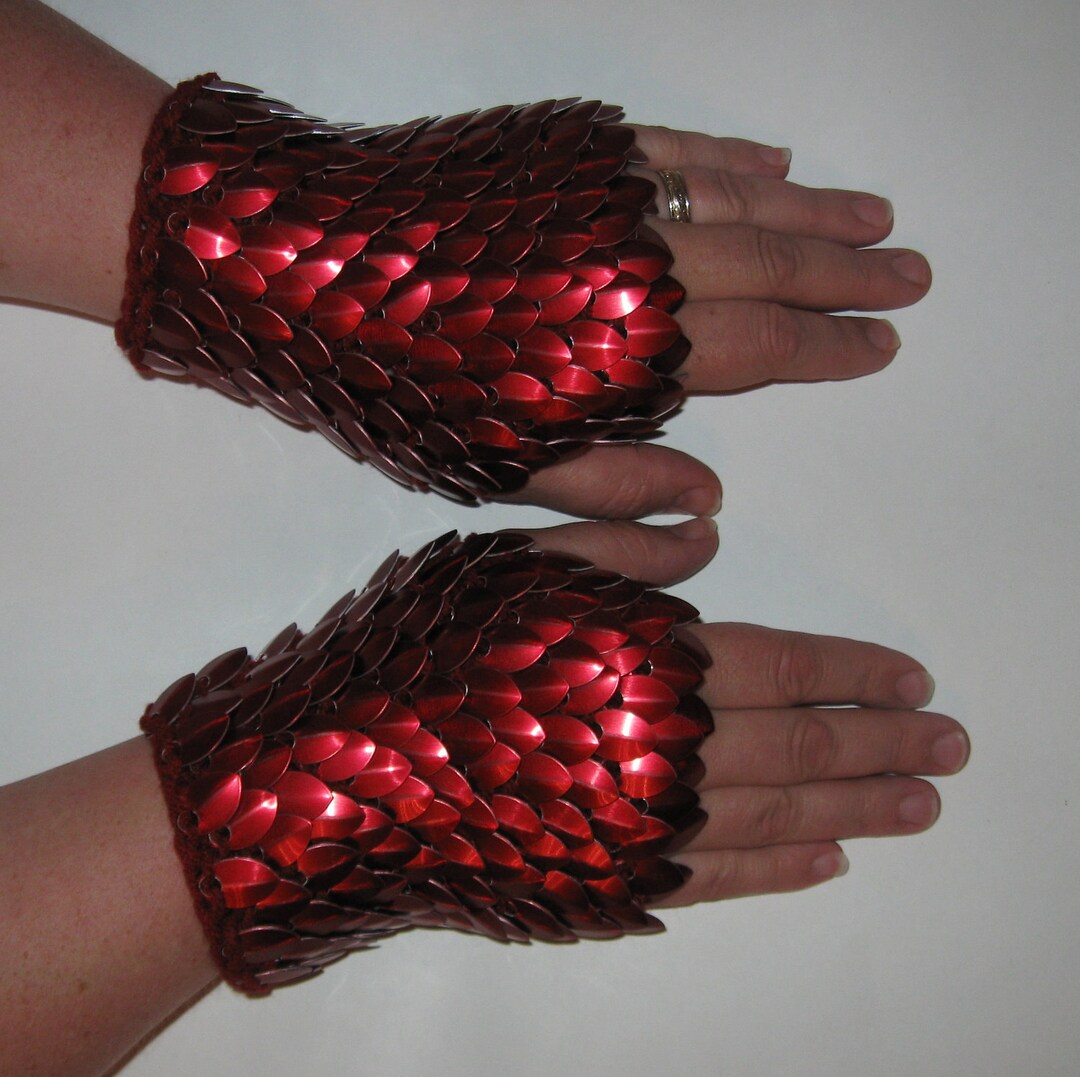 Dragonhide Gauntlets Blood Red Choose Your Size - Etsy