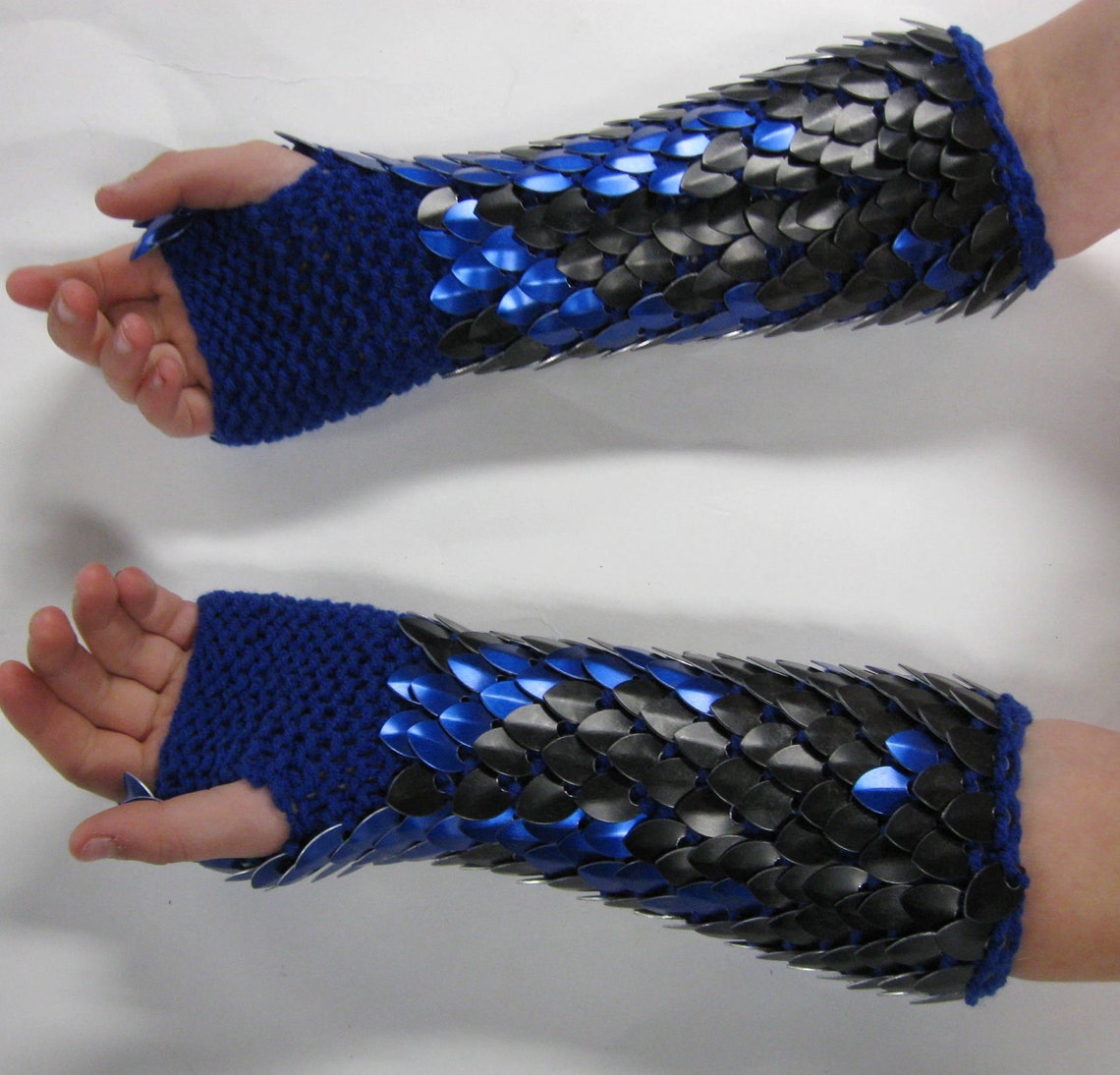 Scale Maille Knitted Dragonhide Armor Gauntlets Elbow Length - Etsy