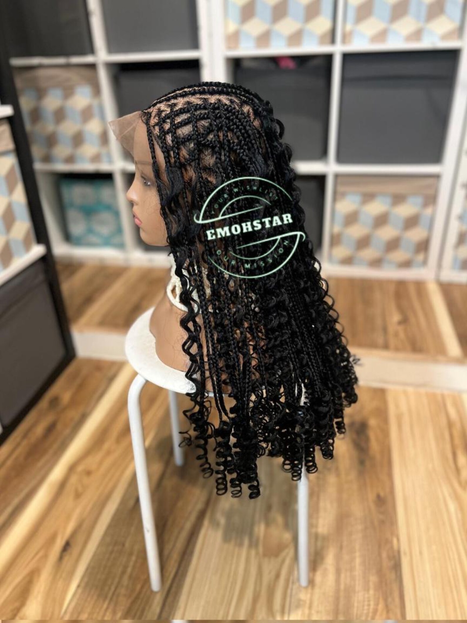 16'' Beautiful Knotless Curly Braids Wig. - Etsy