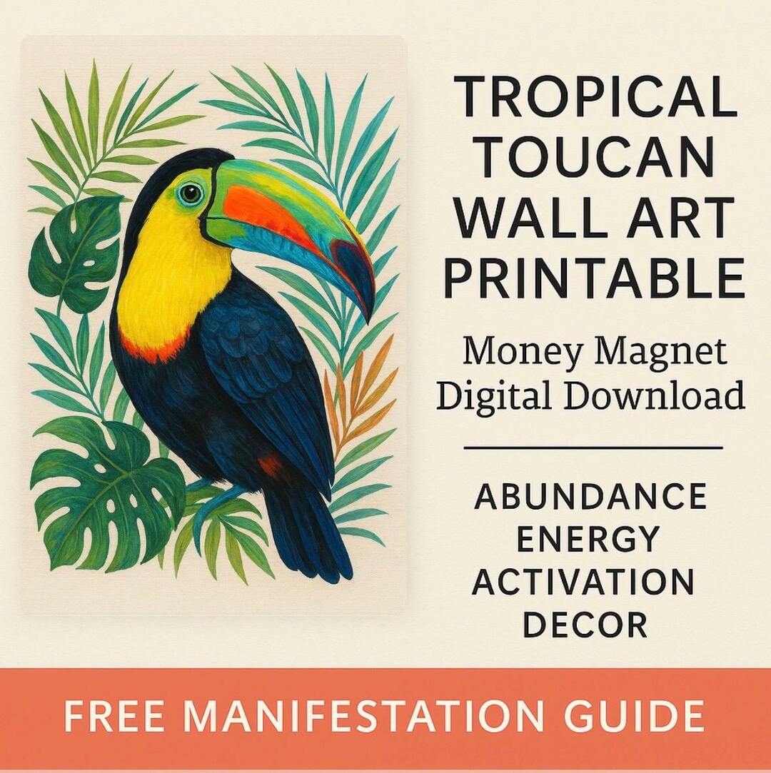Tropical Toucan Wall Art Printable | Money Magnet Digital Download ...