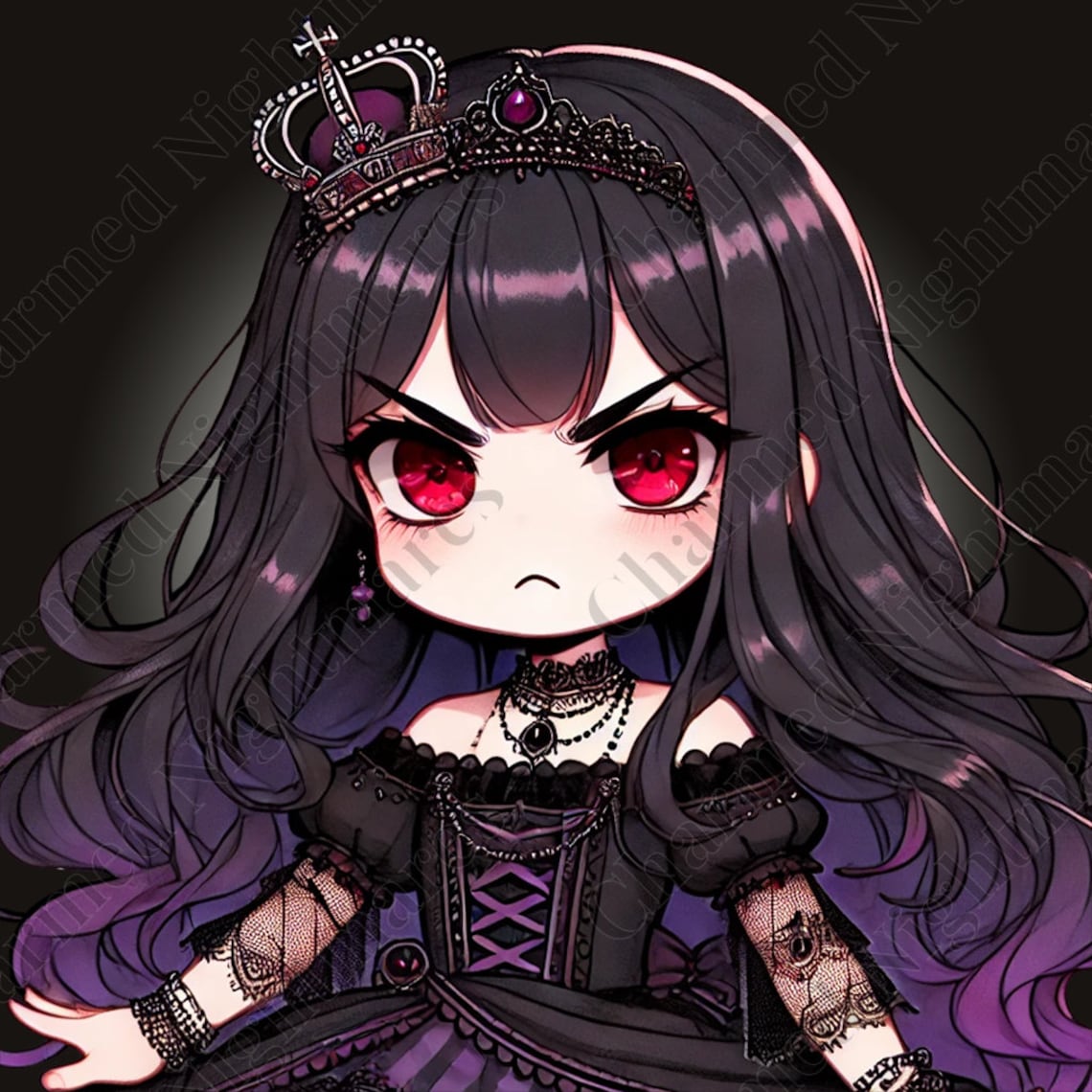 Cute Little Angry Princess Chibi Sticker Emote for Twitch Discord Kik ...