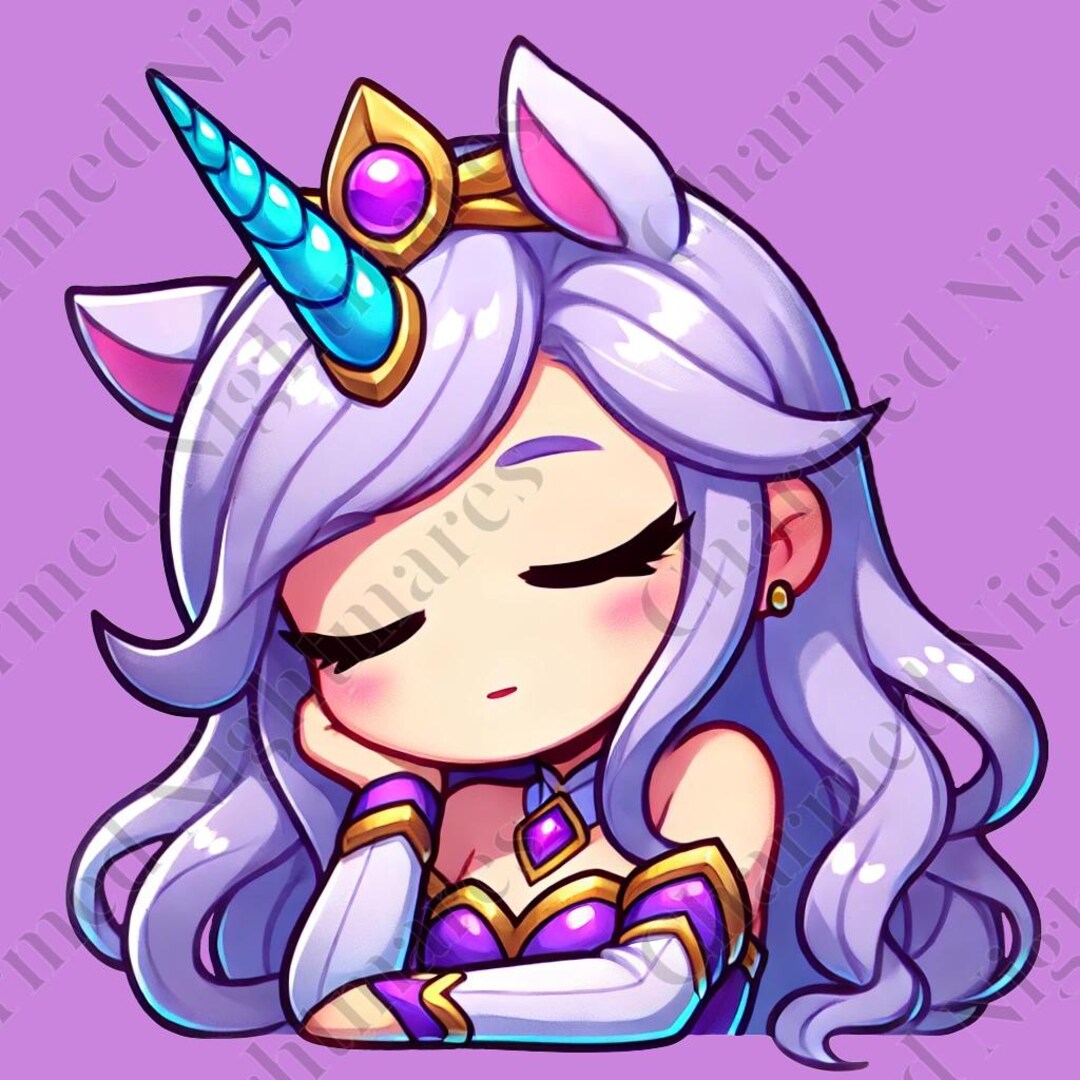 Chibi Anime Soraka Inspired Unicorn Emote Sticker Stream Twitch Discord ...