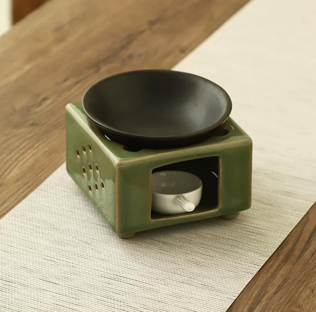 Ceramic Oriental Essential Oil Burner, Brass Oil Burner, Modern ...