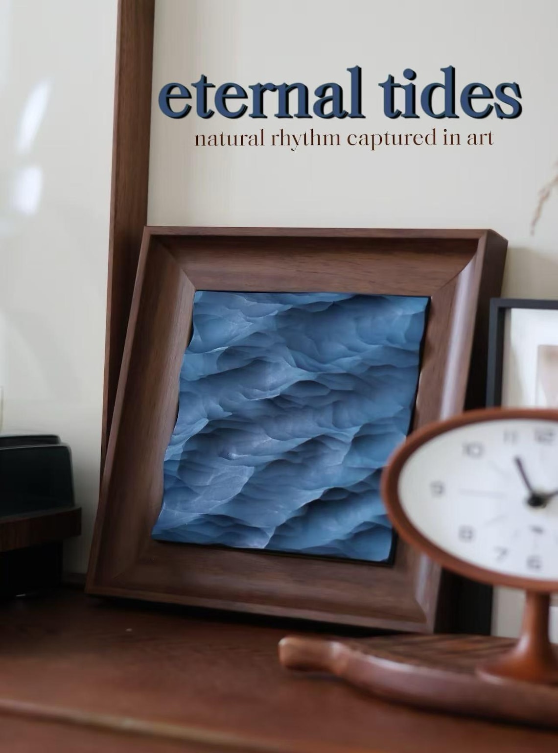 Eternal Tides: Hand-carved Ocean Wave in Wood | Textured Wooden ...