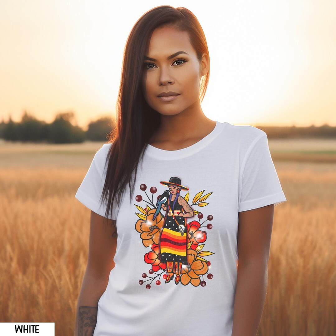 Indigenous Woman Ribbon Skirt Shirt, Indigenous Floral Sweater, Kids ...